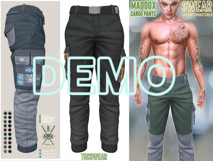 Second Life Marketplace - Cargo Pants - Maddox TECH DEMO FATPACK